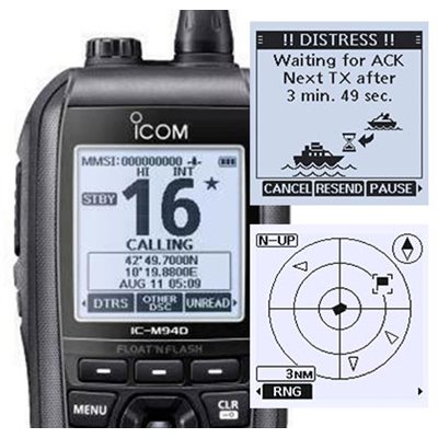 iCom M94D AIS / ASN portable Vhf radio (black)